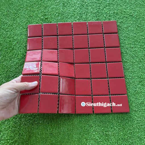 Gạch Mosaic Màu Đỏ Men Bóng