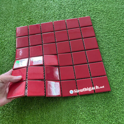 Gạch Mosaic Màu Đỏ Men Bóng
