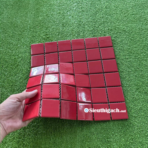 Gạch Mosaic Màu Đỏ Men Bóng