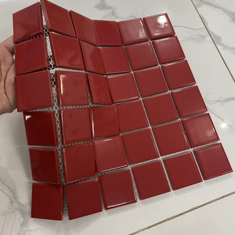 Gạch Mosaic Màu Đỏ Men Bóng